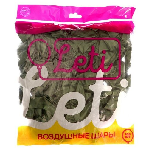 Шар латексный 9“, хром, набор 100 шт, цвет натуральный зеленый