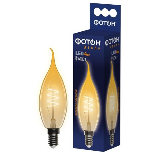 Лампа светодиодная ФОТОН 23960, E14, BXS35, 4 Вт, 2200 К