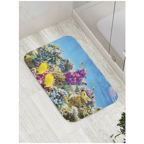 Коврик JoyArty противоскользящий "Фауна океана" для ванной, сауны, бассейна, 77х52 см