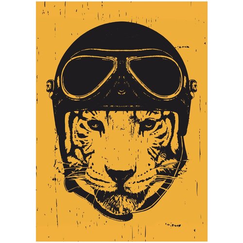 Плакат, постер на холсте Тигр. Размер 42 х 60 см