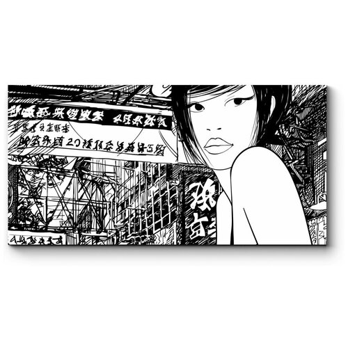 Модульная картина Красавица на оживленной улице Бангкока100x50