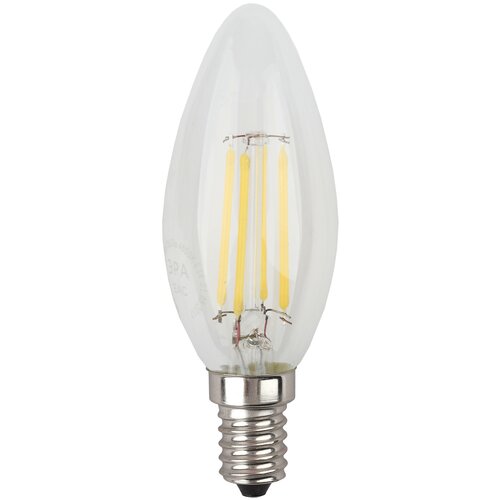 Лампа светодиод 7Вт свеча Е14 4000К 560Лм филамент прозрач F-LED B35-7W-840-E14 ЭРА