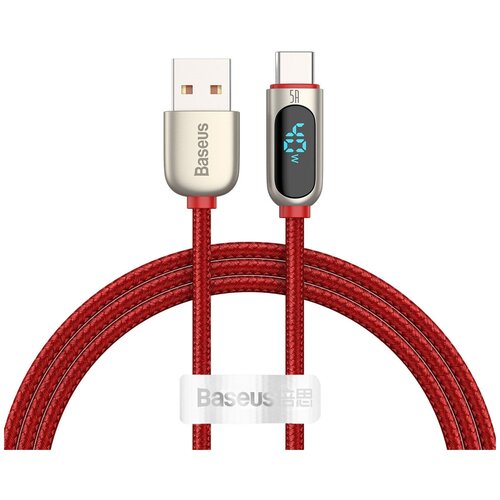 Кабель Baseus Display Fast Charging Data Cable USB - Type-C 5A 1m Красный CATSK-09