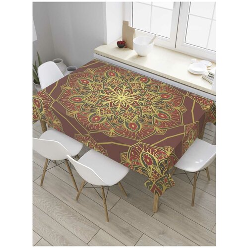 Скатерть прямоугольная JoyArty на кухонный стол "Узор персидского ковра" из оксфорда, 120x145 см