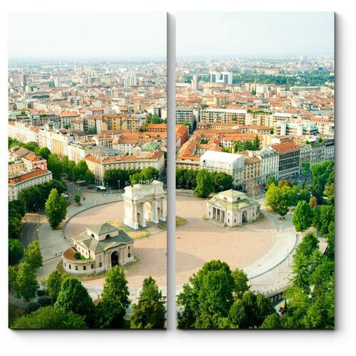 Модульная картина Панорама летнего Милана 50x50