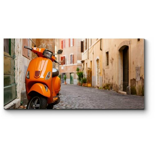 Модульная картина Старые улицы города с мотоциклом в Риме60x30