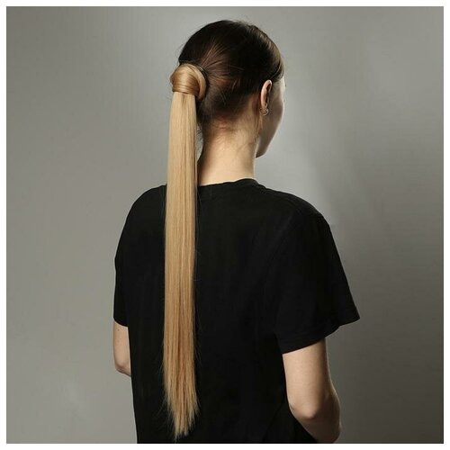 Хвост накладной, прямой волос, на резинке, 60 см, 100 гр, цвет блонд (#SHT24)