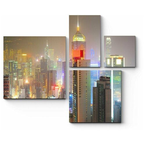 Модульная картина Гонконг в сиянии огней92x77