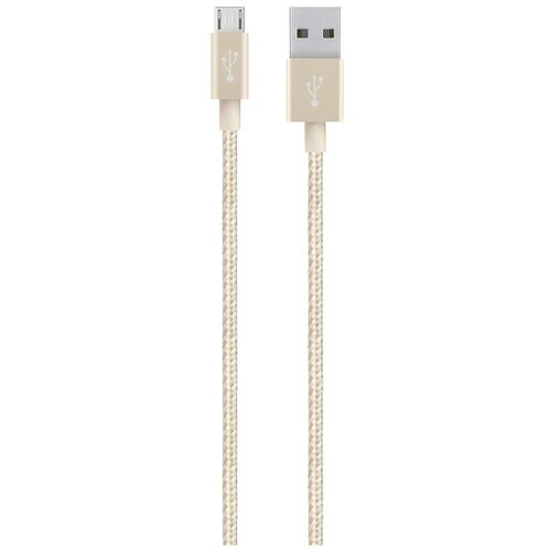 Дата-кабель с нейлоновой оплёткой Belkin MIXIT Metallic Micro-USB|USB-A (1,2 м, 12 Вт, 480 Мбит|с) (Золотой | Gold)