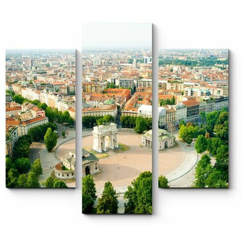 Модульная картина Панорама летнего Милана 70x63