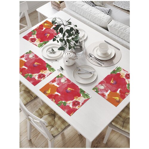 Комплект салфеток JoyArty "Абстракция цветочной композиции" для сервировки стола (32х46 см, 4 шт.)