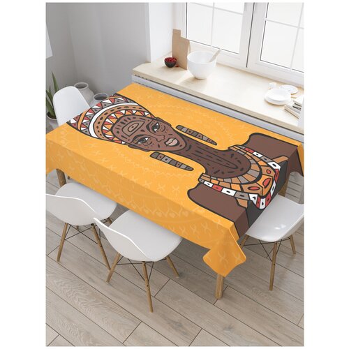 Скатерть прямоугольная JoyArty "Украшения африканки" из сатена, 120x145 см