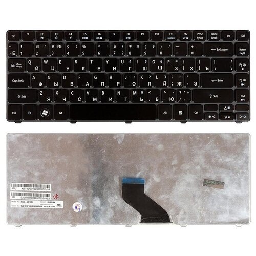 Клавиатура для ноутбука Acer AEZQ1700010, Русская, черная глянцевая