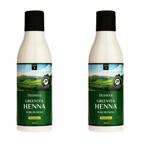 Deoproce Шампунь для волос с зеленым чаем и хной Green Tea Henna Pure Refresh Shampoo, 200 мл, 2 шт
