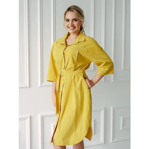 Платье  Текстильный Край, размер 58, желтый