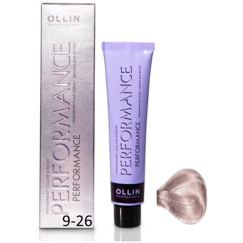 OLLIN Professional Performance перманентная крем-краска для волос, 9/26 блондин розовый, 60 мл