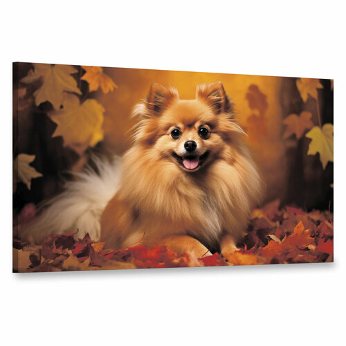 Интерьерная картина 100х60 "Шпиц любимая собака"
