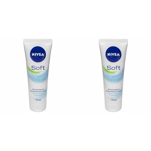 Крем для лица, рук и тела, Nivea, Soft, увлажняющий, 75 мл, 2 шт