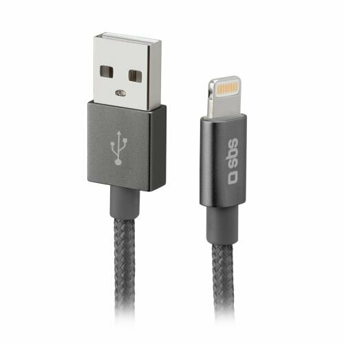 Sbs-mobile SBS Mobile Кабель Lightning USB MFI, нейлоновый, металлический разъем, черный