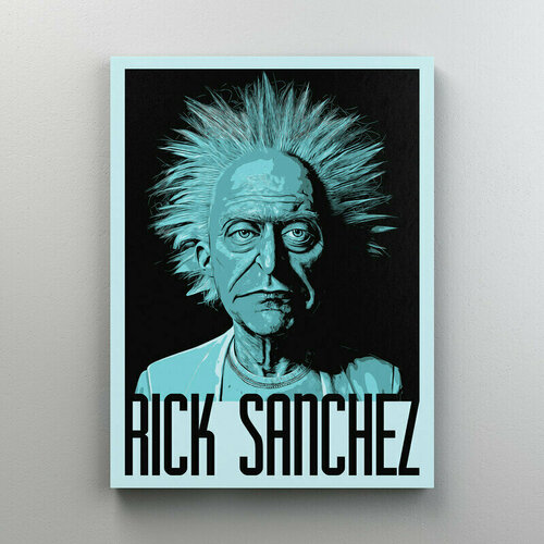 Интерьерная картина на холсте "Реалистичный портрет Рика Санчеза" размер 30x40 см