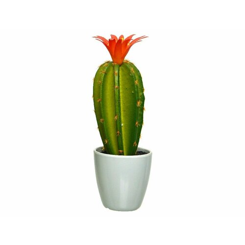 Искусственное растение в горшке "Цветущий кактус", пластик, 24 см, Kaemingk