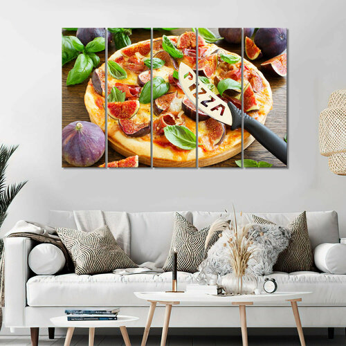 Модульная картина/Модульная картина на холсте/Модульная картина в подарок/пицца с инжиром-pizza with figs 150х100