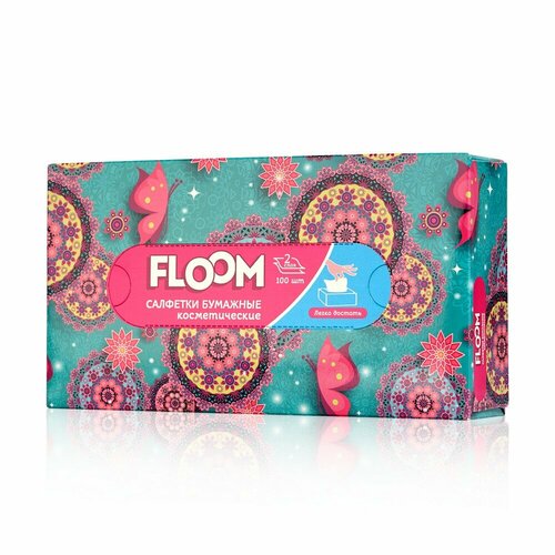 Косметические салфетки Floom 2 слоя в коробке 10шт