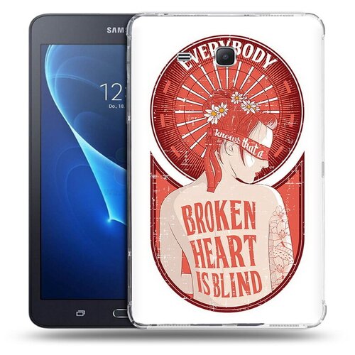Чехол задняя-панель-накладка-бампер MyPads девушка разбитое сердце для Samsung Galaxy Tab A 2016/Tab A2 S 7.0 SM-T285/T280/T280N/T288/T285C противоударный