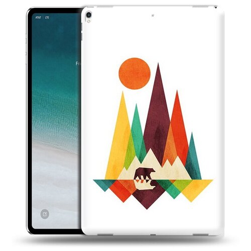 Чехол задняя-панель-накладка-бампер MyPads нарисованные горы с медведем для iPad Pro 12.9 (2018) A1895/A1983/A2014 противоударный
