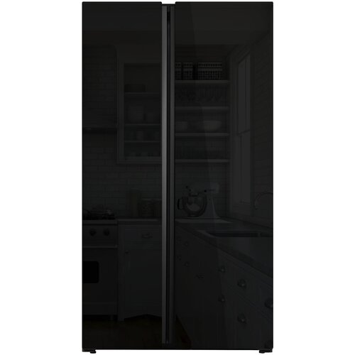 Холодильник HYUNDAI CS6503FV черное стекло, черное стекло