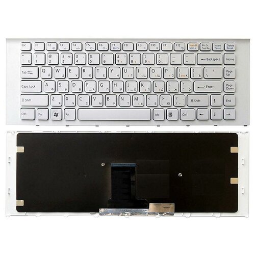 Клавиатура для ноутбука Sony Vaio VPC-EA белая c белой рамкой