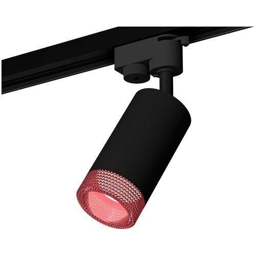 Комплект трекового однофазного светильника XT6323082 SBK/PI черный песок/розовый MR16 GU5.3 (A2521, C6323, N6152)