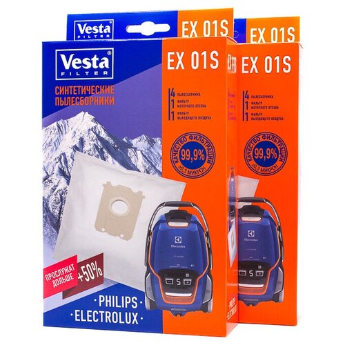 Vesta filter EX01S Xl-Pack комплект пылесборников, 8 шт + 4 фильтра
