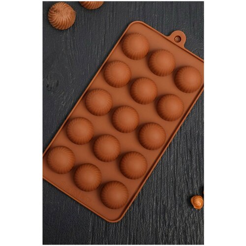 Форма для шоколада «Шарики», 21×10,5 см, 15 ячеек (d=2,8 см)