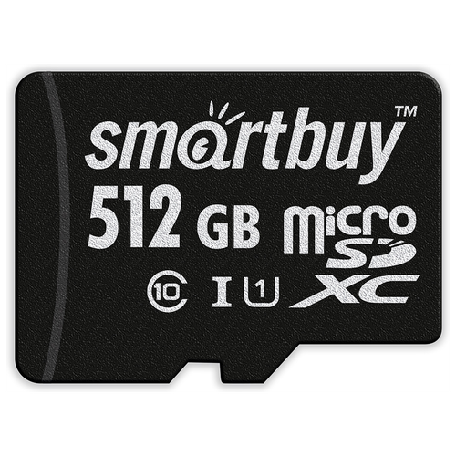 Карта памяти SmartBuy microSDXC 512 ГБ Class 10, V10, UHS-I, R/W 90/67 МБ/с, адаптер на SD, 1 шт., белый