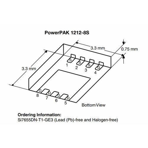 Микросхема SI7655DN P-Channel MOSFET 20V 31A POWERPAK-1212-8S