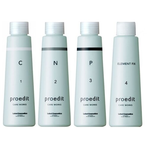 Lebel Cosmetics СПА-программа для волос и кожи головы Proedit Element Charge Жизненная сила, 4 компонента, 150 мл, 4 шт., бутылка