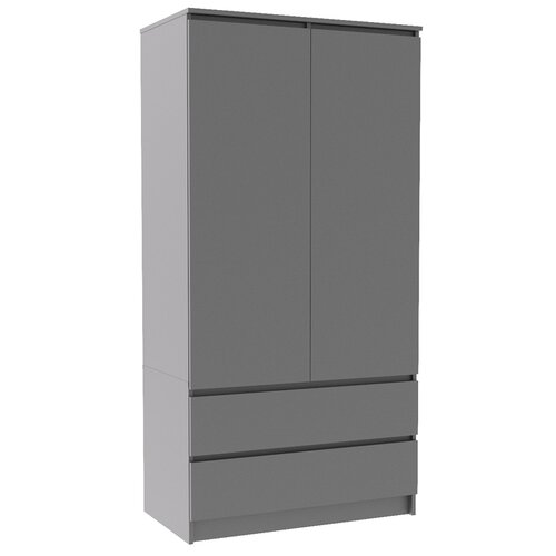 Шкаф для одежды для гостиной ДСВ мебель МШ 900.1/2, (ШхГхВ): 904х50.4х180 см, графит