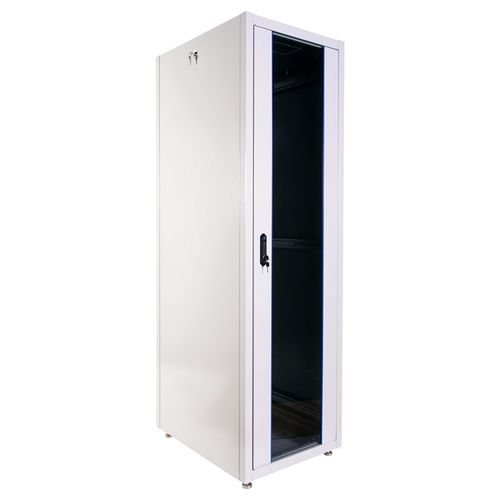 Шкаф телекоммуникационный напольный эконом 48U (600 1000) дверь стекло, дверь металл (ШТК-Э-48.6.10-13АА)