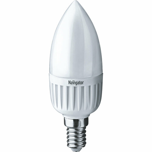 Лампа светодиодная LED матовая Navigator Свеча, E14, C37, 7 Вт, 2700 K, теплый свет
