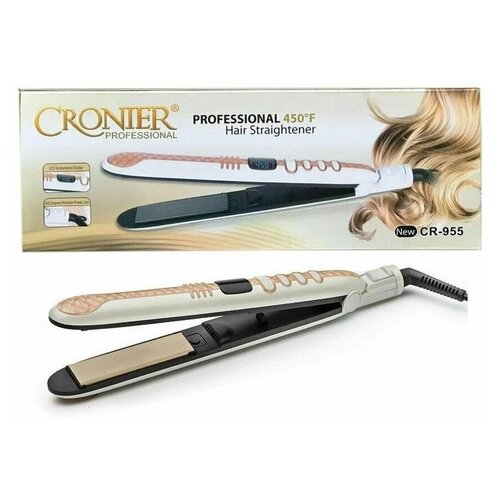 Профессиональный выпрямитель для волос 2 в 1 / плойка / стайлер для волос / щипцы для волос / стайлер / утюжок Cronier CR-955, белый