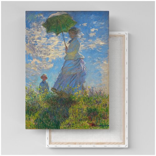 Картина на холсте с подрамником / Monet Claude / Дама с зонтиком