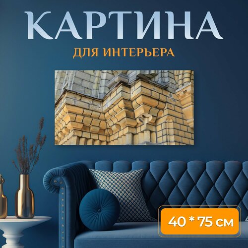 Картина на холсте "Латвия, кароста, кафедральный собор" на подрамнике 75х40 см. для интерьера