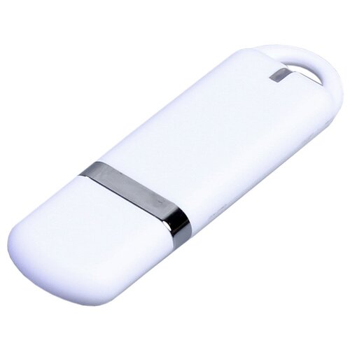 Классическая флешка soft-touch с закругленными краями (32 Гб / GB USB 3.0 Белый/White 005 Flash drive Memo PL380)