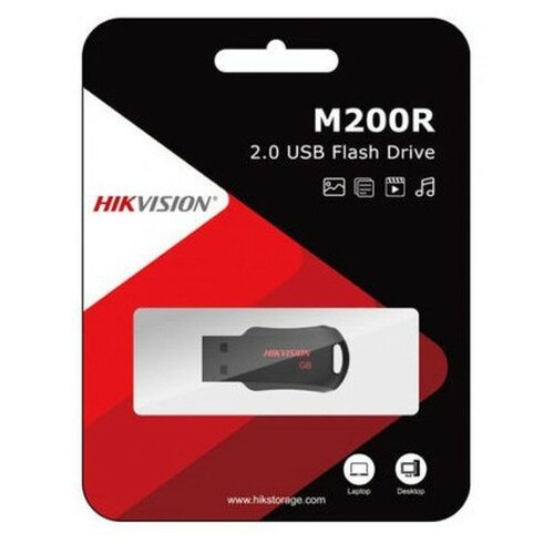 Накопитель USB 2.0 8гб Hikvision HS-USB-M200R, черный/красный
