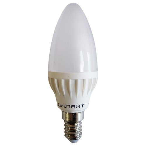 Лампа светодиодная ОНЛАЙТ 71629, E14, C37, 6 Вт, 4000 К