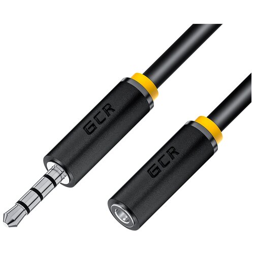 Удлинитель GCR mini jack 3.5 mm (M) - mini jack 3.5 mm (F) (GCR-STM12), 0.5 м, черный