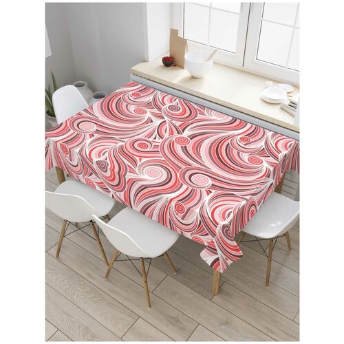 Скатерть прямоугольная JoyArty на кухонный стол "Спиральные гребни" из оксфорда, 120x145 см