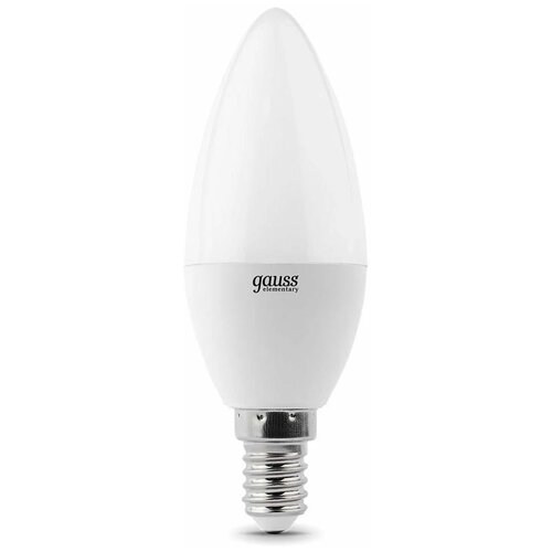 Лампа светодиодная  для растений gauss Elementary 33126, E14, C37, 6 Вт, 4100 К