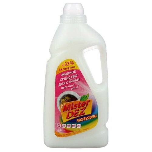Жидкое средство для стирки Mister Dez Eco-Cleaning, гель, для цветных тканей,1 л